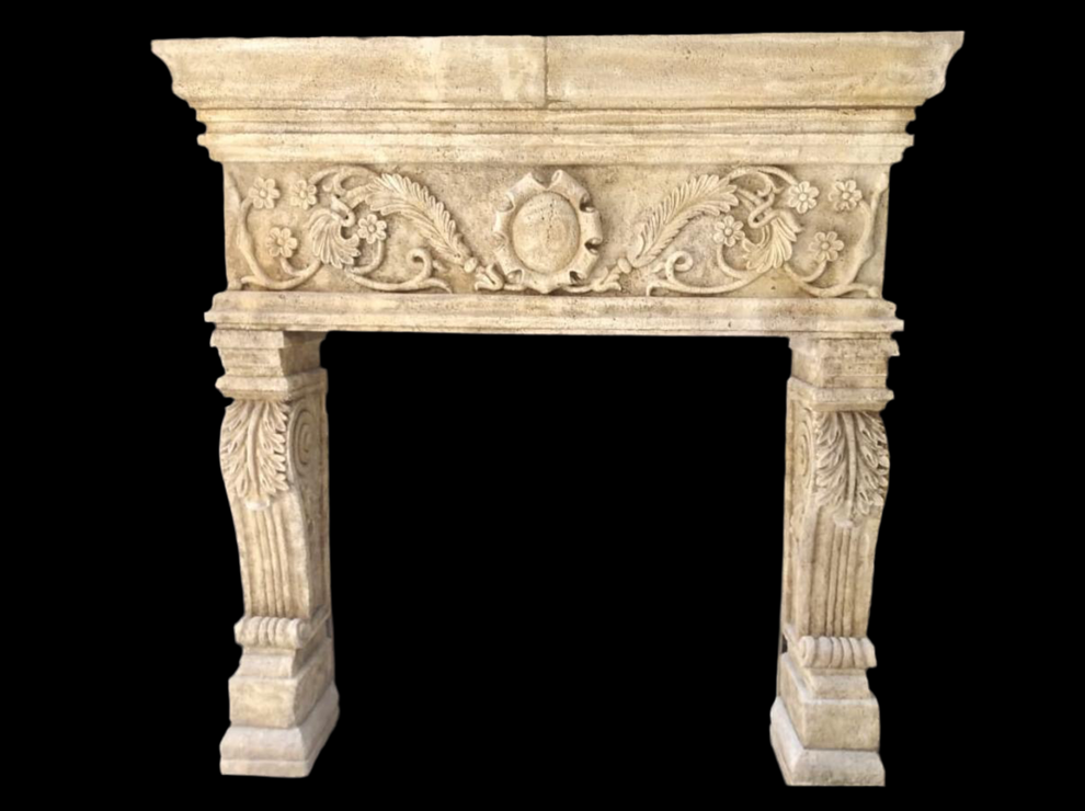Beautiful antique sand stone Italian fireplace, hand carved – McKings ...